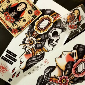 Traditional Tattoo Flash Life and Death - Etsy