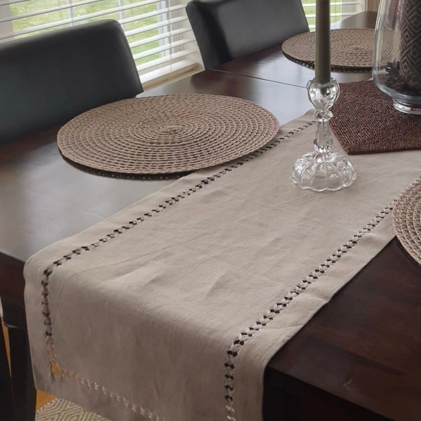 Linen Table Runner in White. Linen Table Runner, Various Sizes ...