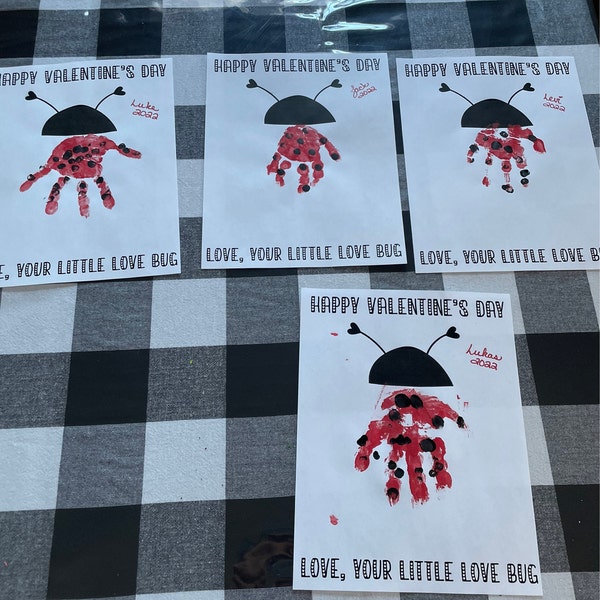 Love Bug - Mother's Day - Handprint Art - Gift - Printable - Handprint ...