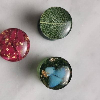 Baltic Amber Gauges, 24k Gold Plugs, Resin Raw Amber Plugs, Gold ...