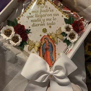 Custom Mexico Graduation Cap Topper Lo Logre Flag Floral Bling | Etsy