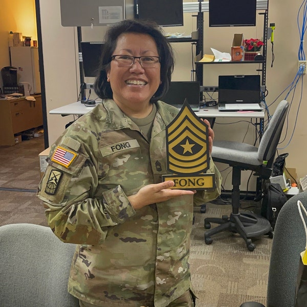 ARMY Rank Self Standing Name Plate - Army Enlisted Ranks - Army ...