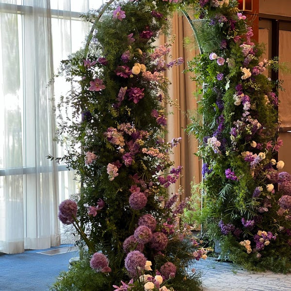 Custom Heavy Metal Wedding Arch 7 1/2' X 5' Wide Walk Through Double ...
