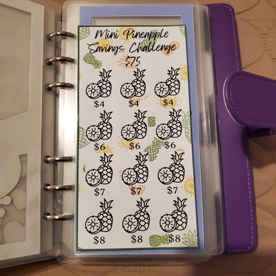 Mini Pineapple Savings Challenge for A6 Envelopes Cash Envelopes ...