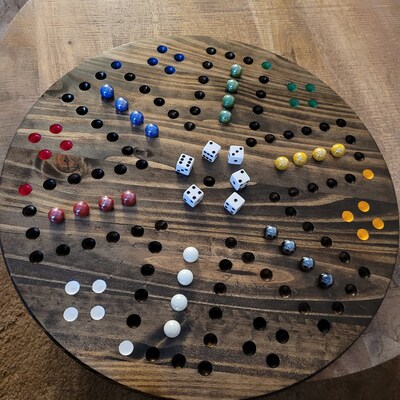 4/6 Player Double-sided Large Round Wahoo Game Board Handmade & Hand ...