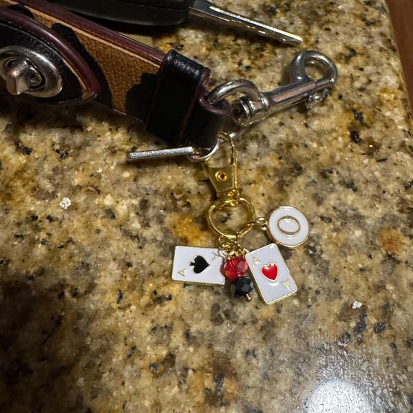 Handmade Miniature Poker Playing Card Keychain, Custom Ace of Hearts ...