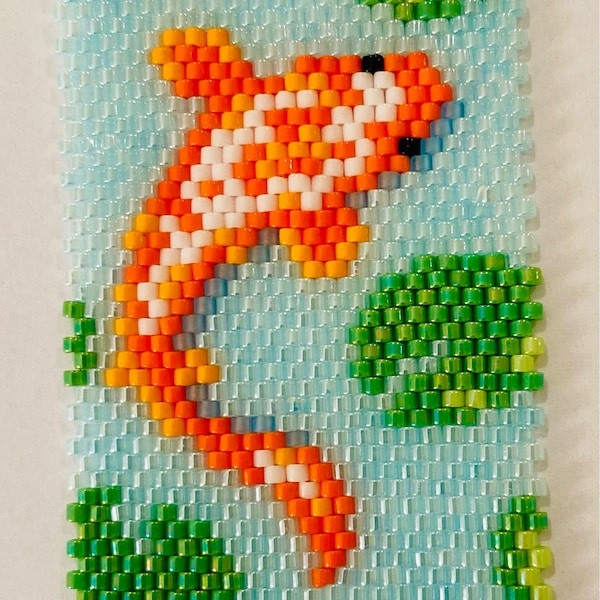 Beaded KOI FISH Pen Wrap as Peyote Seed Bead Pattern - Peyote Pen Wrap ...