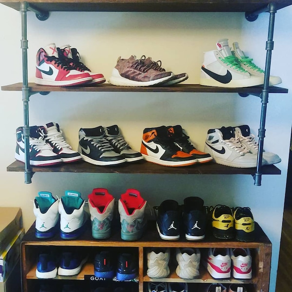 Industrial Pipe Shelving Kit Rustic Industrial Shelf With Your Choice ...