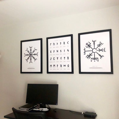 RUNES Poster ÆGISHJÁLMUR VEGVÍSIR Set of 3 Digital Printable Posters ...