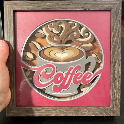 Coffee Shadow Box Svg, Shadow Box Svg, Coffee Svg, Cricut Svg, Card ...