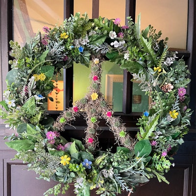 18 Wildflower and Greenery Peace Sign - Etsy