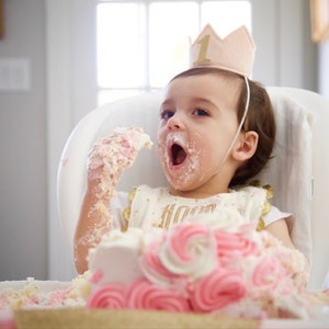 Pick Your Color Felt Mini First Birthday Crown Headband Gold - Etsy