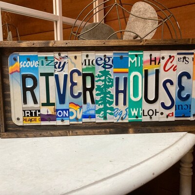 River Life Sign License Plate Sign Art Gift River House - Etsy