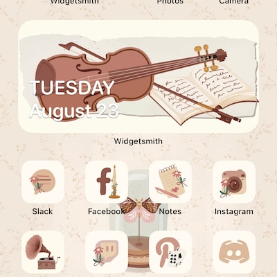 Light Academia Aesthetic IOS 14 Icons Pack, Beige Academia Ios App ...