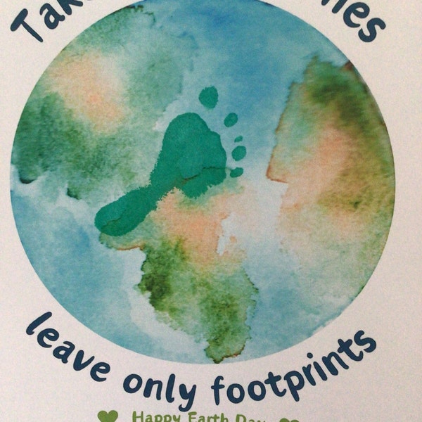 Earth Day Footprint Art Craft, Happy Earth Day Craft for Preschool Prek ...