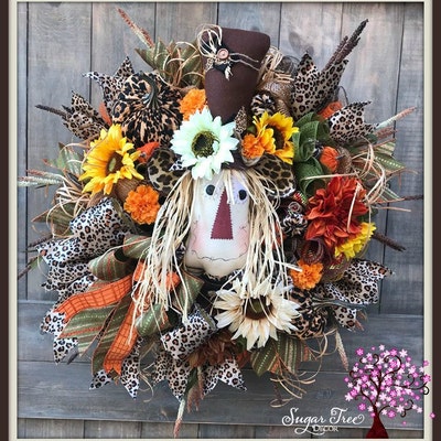 Large Fabric Pumpkin Leopard Print, Halloween Centerpiece, Safari Decor ...