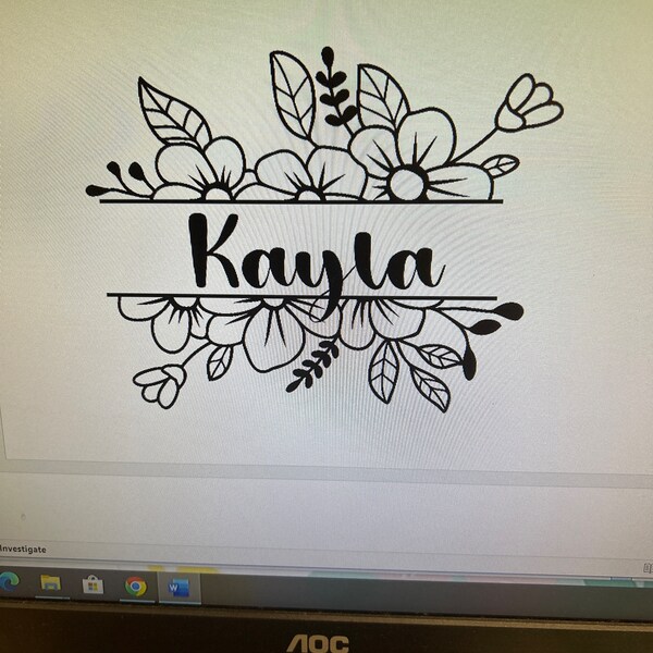 Flower Letter K. Floral Letter SVG PNG, JPEG, Eps, Ai, Pdf and Dxf. Monogram Font. Instant ...