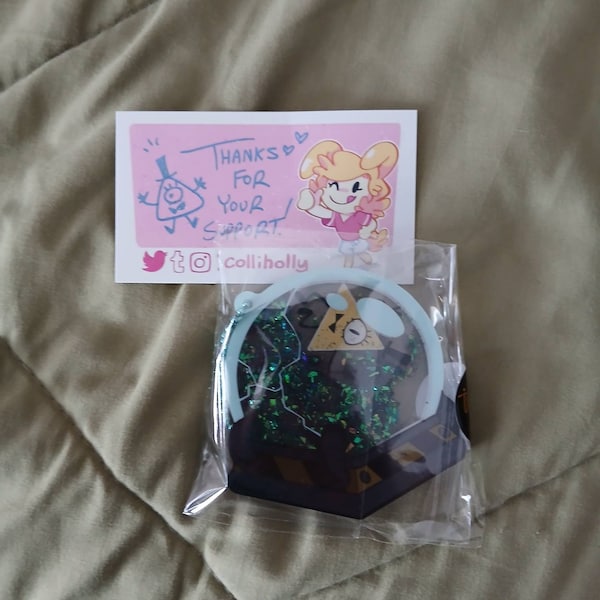 Bill Cipher Gravity Falls Liquid Shaker Charm - Acrylic ...