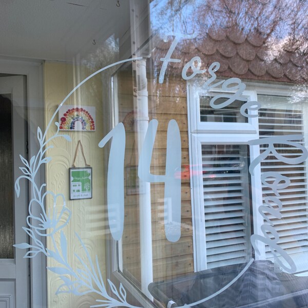 House Number Custom Glass Etch Effect Vinyl Window Sticker Decal - Etsy