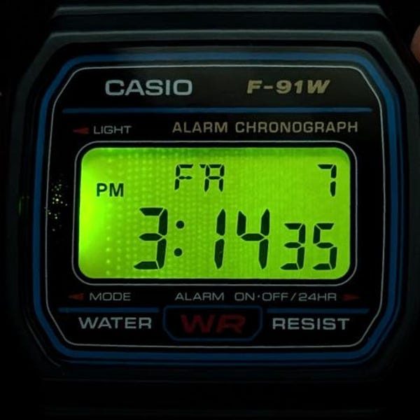 Casio A158W Modified With Rainbow Digits on Mirrored Lcd (v2.0) - Etsy