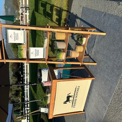 Vendor Table VC-04-C-W-NT With Branded Panel and Castor Wheels ...