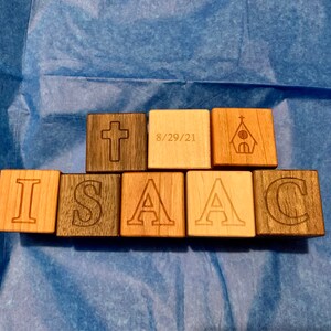 BAPTISM NAME BLOCKS Personalized Baby or Child's | Etsy