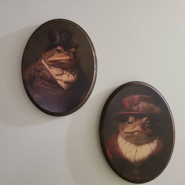 Miss Toad Victorian Portrait - Vintage Style Animal Wall Art - Wooden ...