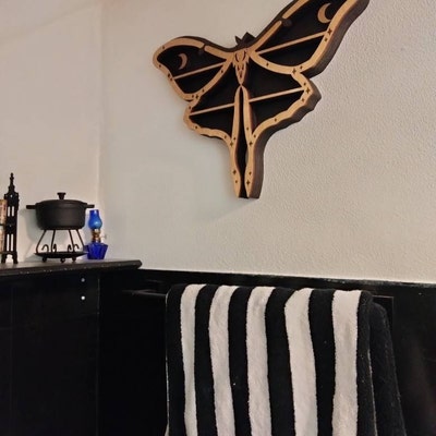 Coppermoon Luna Moth Crystal Shelf, Luna Moth Shelf, Luna Moth Wooden ...