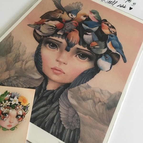 Lady of Birds A3 Size Artprint. Raul Guerra. - Etsy