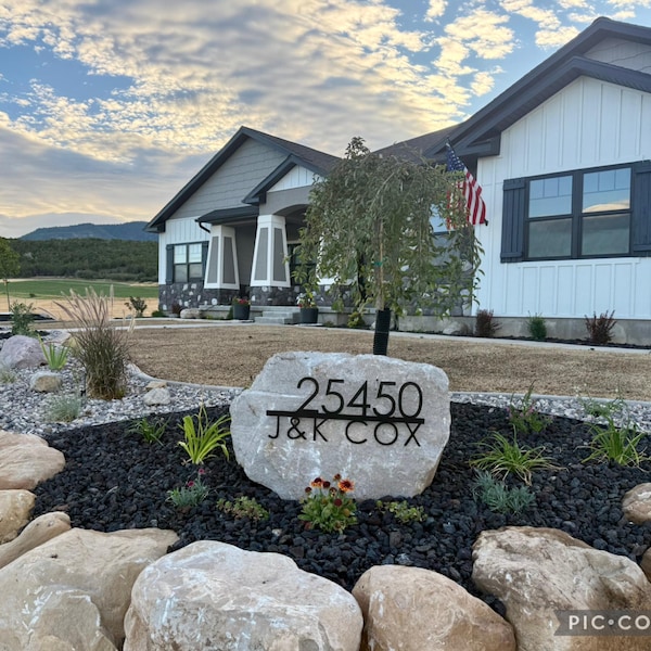 Custom Metal Address Sign for Rock Personalized Custom Address Modern ...