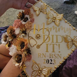 Custom Mexico Graduation Cap Topper Lo Logre Flag Floral Bling - Etsy