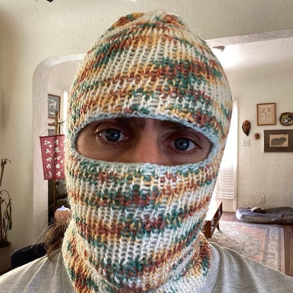 Hand Knit Winter Spring Autumn Sport Wool Blend Balaclava Face Mask ...