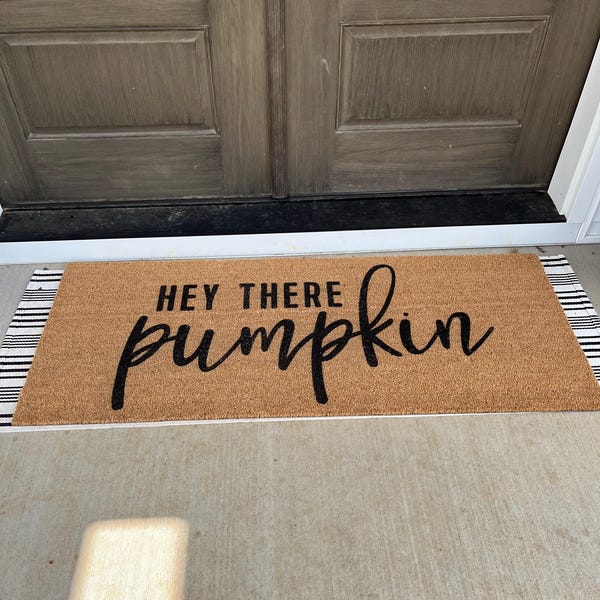 Hey There Pumpkin Doormat, Fall Welcome Mat, Fall Decor, Funny Doormat ...