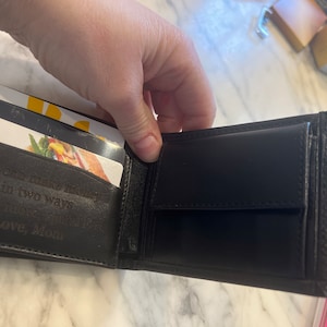 Leather Wallet Engraving Available for All Message, Text, Initials ...