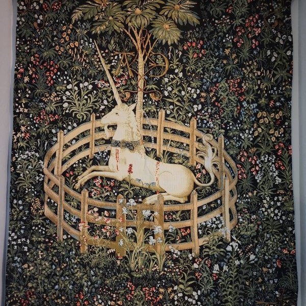 Unicorn Tapestry Unicorn in Captivity Tapestry Wall Hanging Woven ...