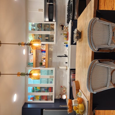 Set of Four Blown Glass Pendant Lights for Kitchen Island, Ceiling ...