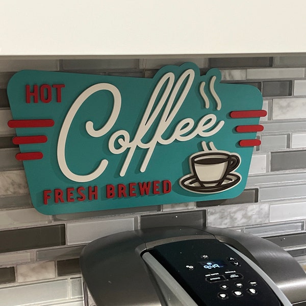 Mid Century Modern Retro Diner Coffee Shop Sign Mid-century Modern ...