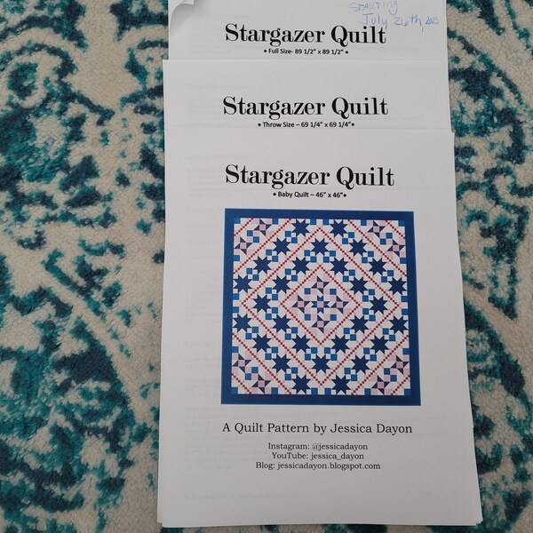 Nighttime Sky Quilt Pattern, Star Quilt Pattern, Patchwork Squares ...