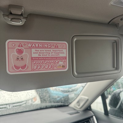 Cute Car Warning Sticker Car Decal, Pink Kawaii, Airbag Label ...
