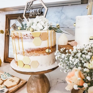 Honeycomb Cake Topper Bumble Bee Cake Topper First Birthday Topper ...