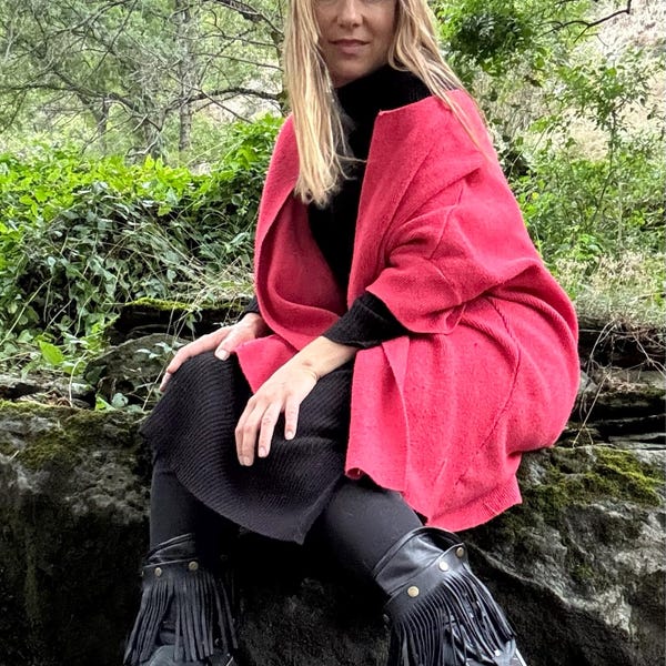 KIMONO HOOD Jacket...removable Hood, Boho Kaftan, Boho Kimono, Dress ...