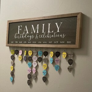 Family Birthday Board, Family Birthdays and Celebrations Board Sign ...
