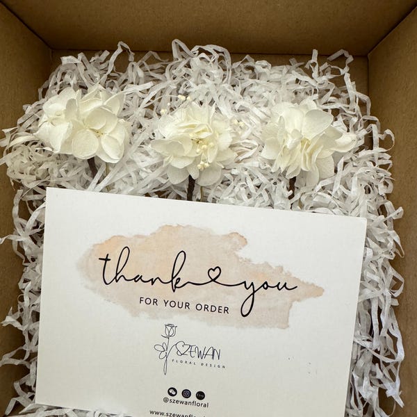 Indigo Hydrangea Preserved Flower Hairpin Set – Handmade Bride Wedding ...