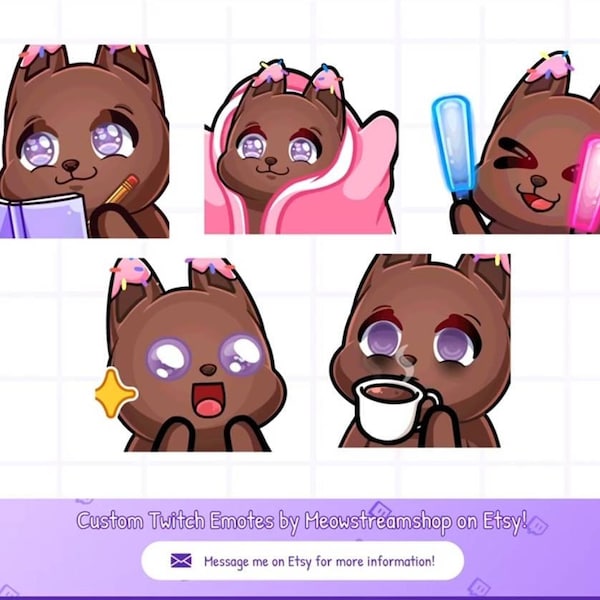 Twitch Emote / Cute Hamster Emotes Pack #1 (whoa, Eat, Heart, Hype ...