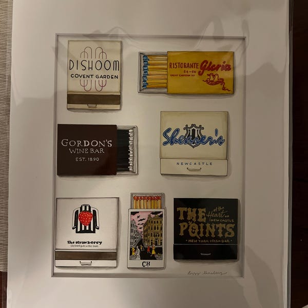 Custom Matchbook Watercolor Painting - Etsy