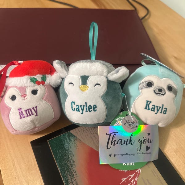 Personalized Squishmallow Ornaments 4” , Christmas Tree Ornaments ...