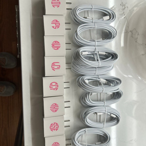 Monogram Phone Charger Label, Monogram Phone Charger Decal, Mini ...