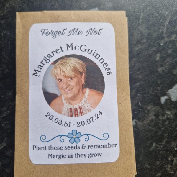 Personalised Funeral Daisy Flower Seed Packets Envelopes With Seeds ...