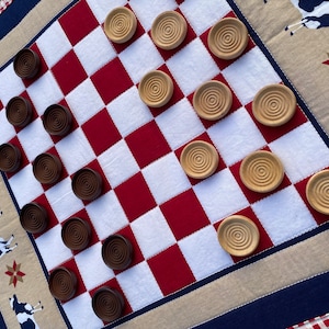 26 Pack 1.25 Wood Stacking Checkers Finished in Clear and Walnut ...