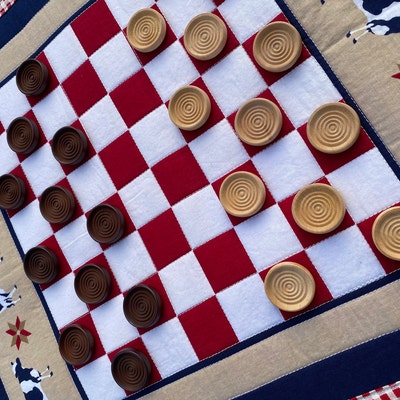 26 Pack 1.25 Wood Stacking Checkers Finished in Clear and Walnut ...